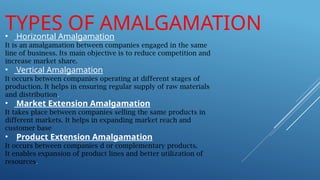 AMALGAMATION meaning,concept types and purchase consideration | PPTX
