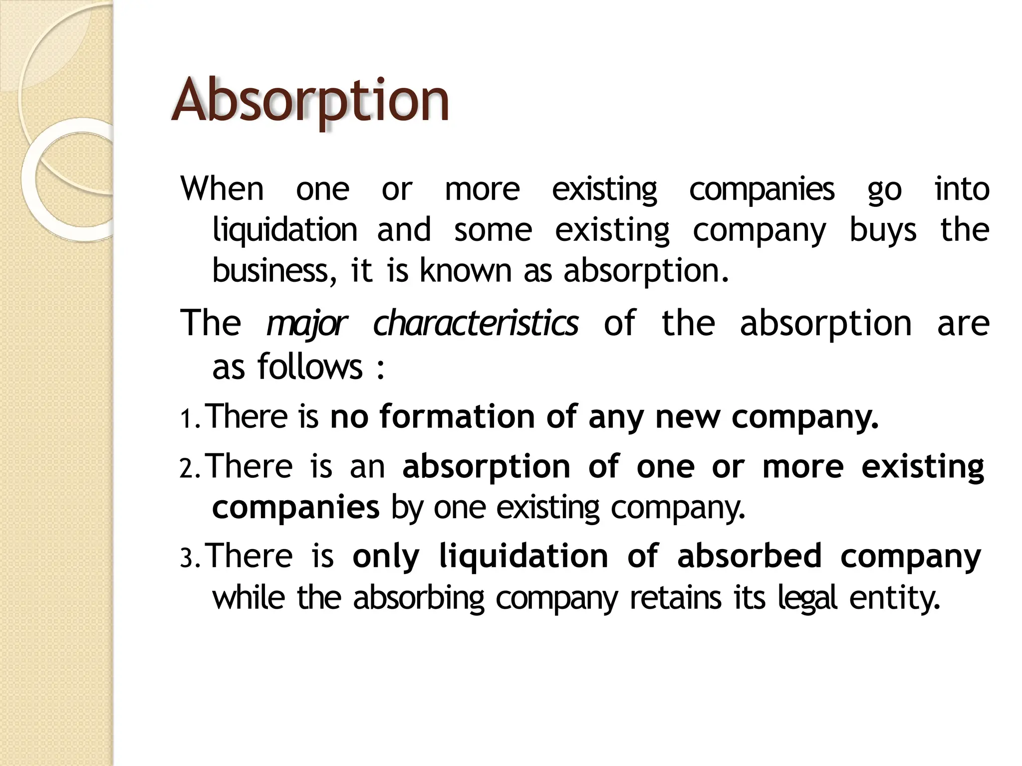 Basics of the Amalgamation & Absorption 1 | PPT