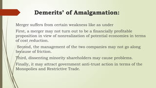 AMALGAMATION-MEANING, REASON, DEMERITS, METHODS.pptx