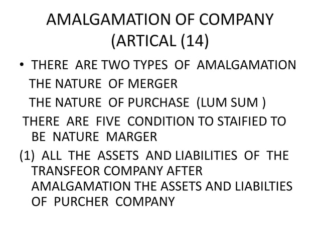 Amalgamation ,absorption ,external reconstruction ` | PDF | Mergers and ...