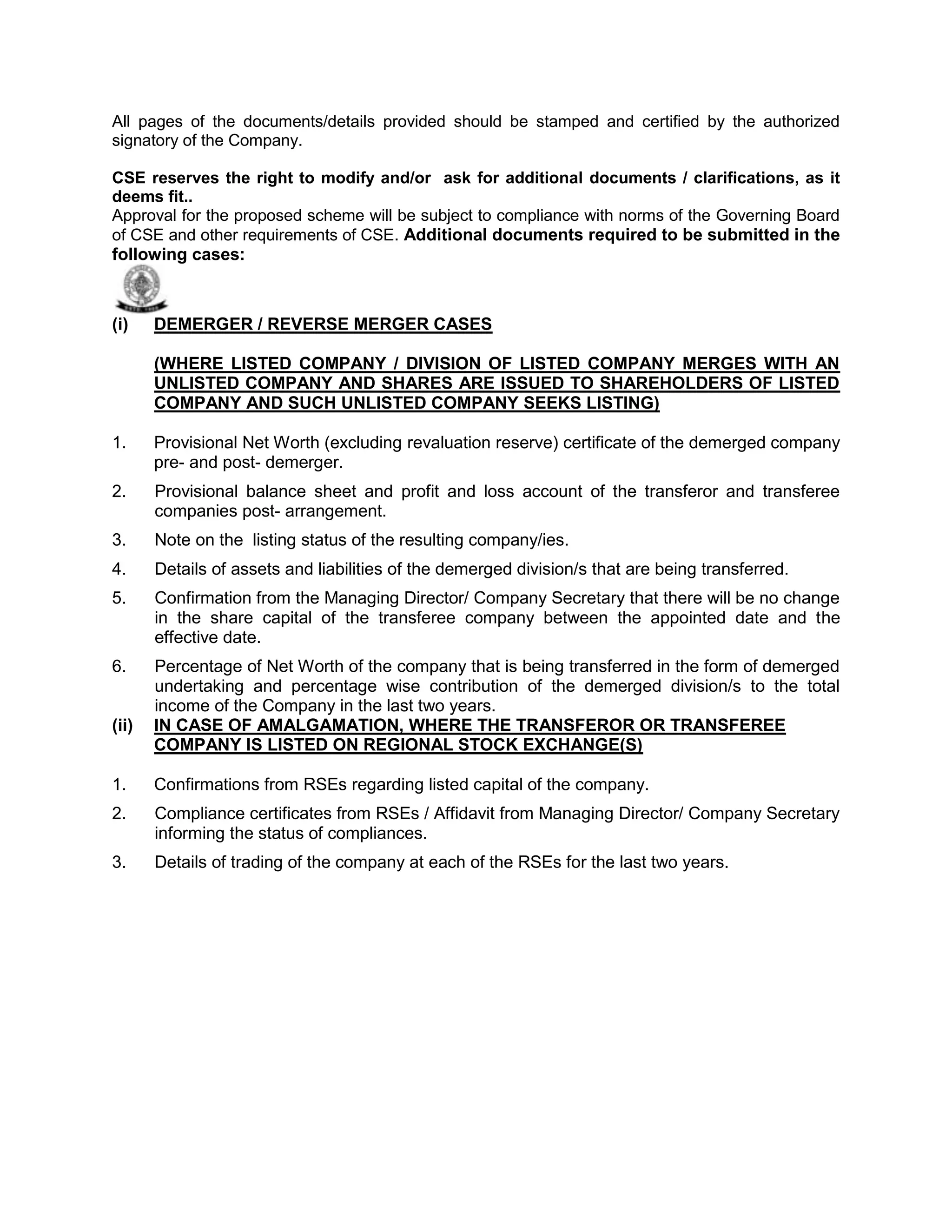 Amalgamation checklist | DOCX