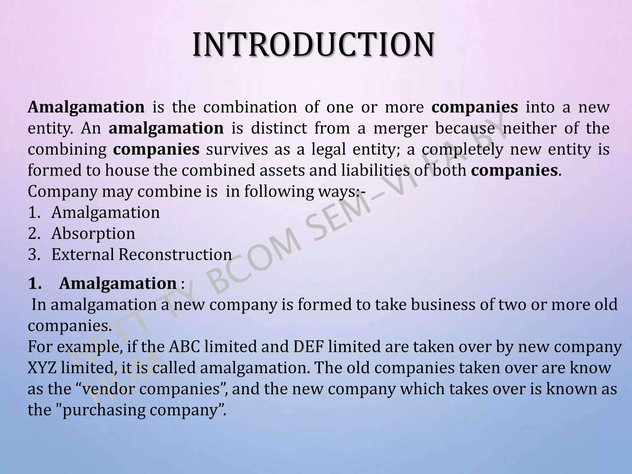 Amalgamation module i | PPTX