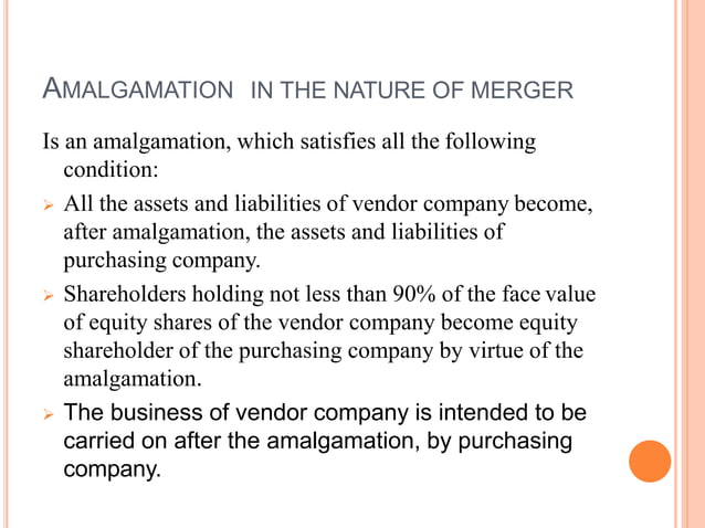 Amalgamation of accounting | PPTX | Mergers and Acquisitions | Business ...