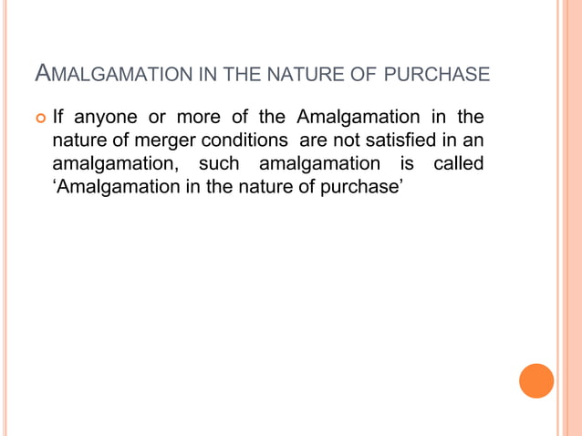 Amalgamation of accounting | PPTX | Mergers and Acquisitions | Business ...