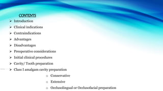 amalgam cavity preperations in dentistry | PDF