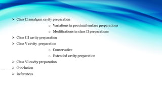 amalgam cavity preperations in dentistry | PPT