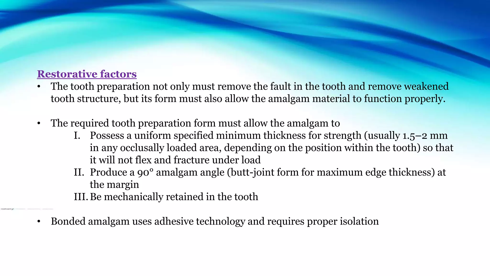 AMALGAM CAVITY PREPARATION | PPTX