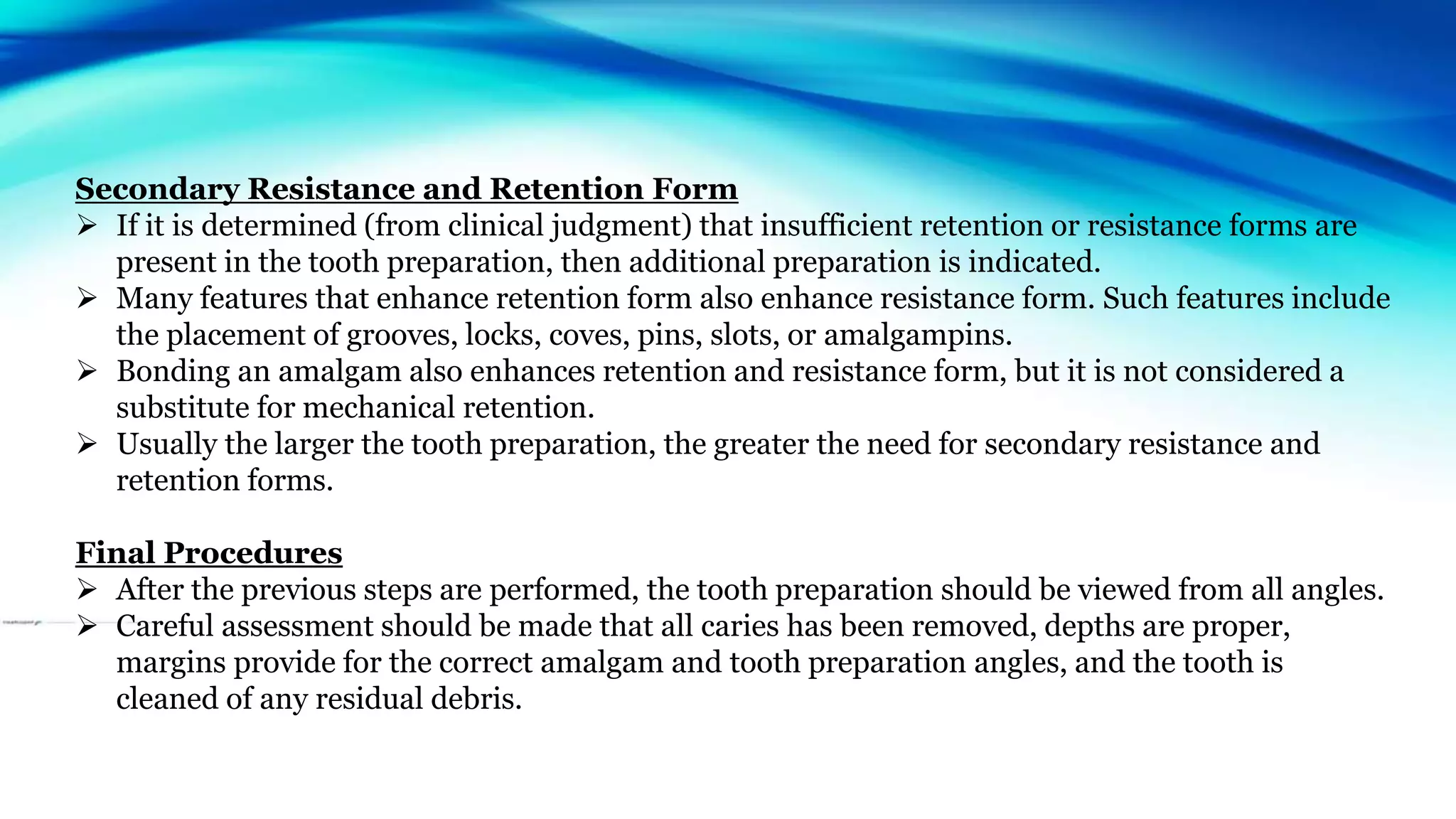 AMALGAM CAVITY PREPARATION | PPTX