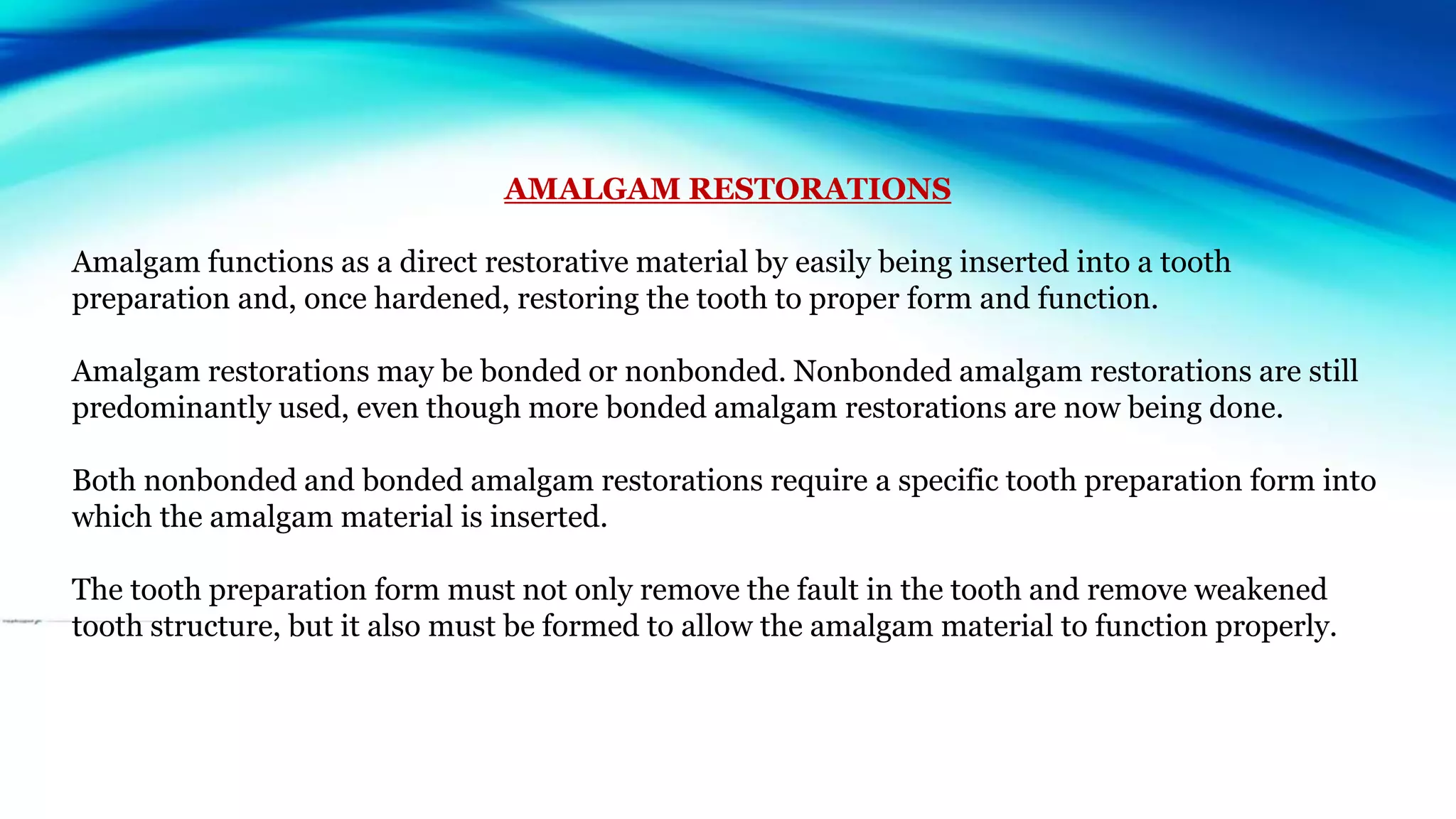 AMALGAM CAVITY PREPARATION | PPTX
