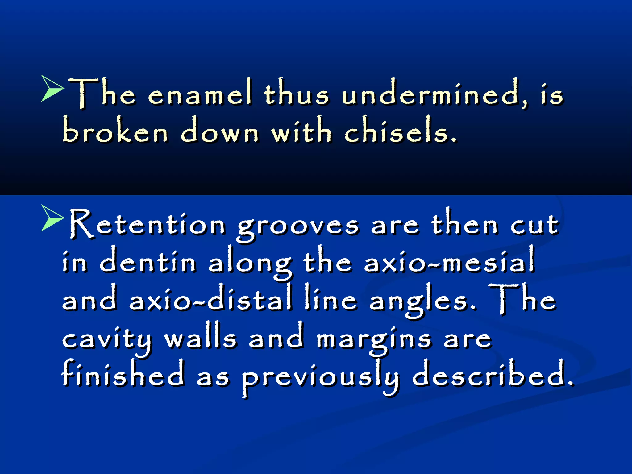 silver Amalgam cavity preparation for class 1 /certified fixed ...