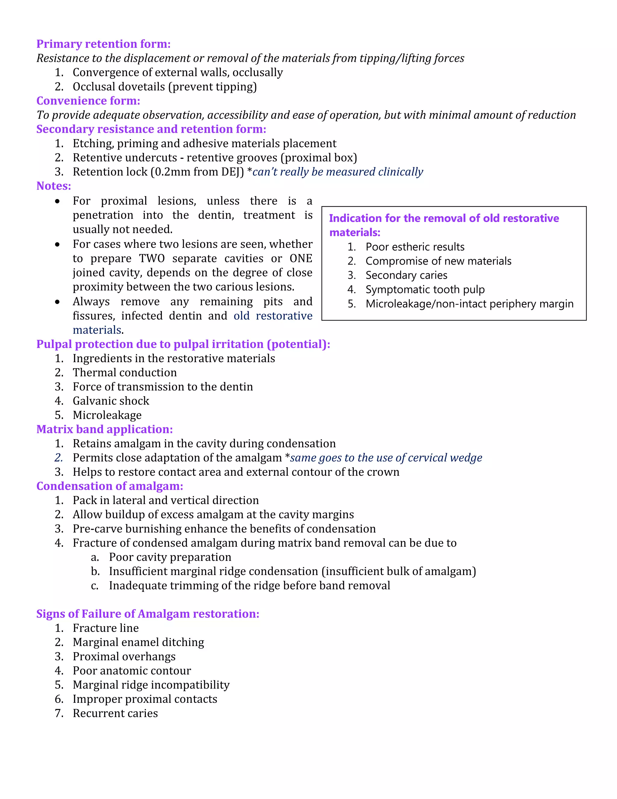 Amalgam restoration | PDF