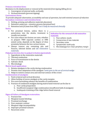 Amalgam restoration | PDF