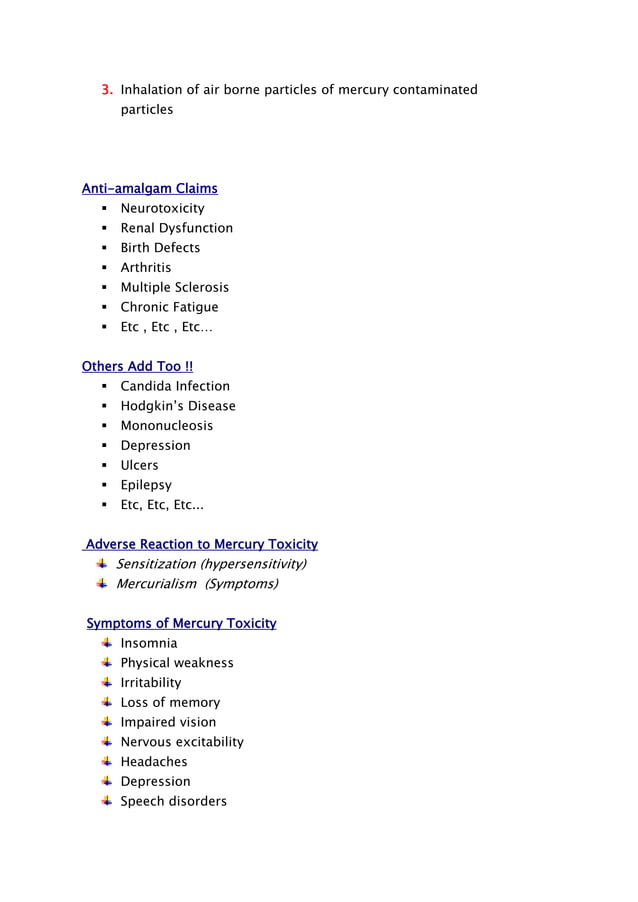 Amalgam safety & mercury hazards 3rd year 1 2012 | PDF