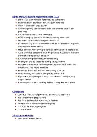 Amalgam safety & mercury hazards 3rd year 1 2012 | PDF