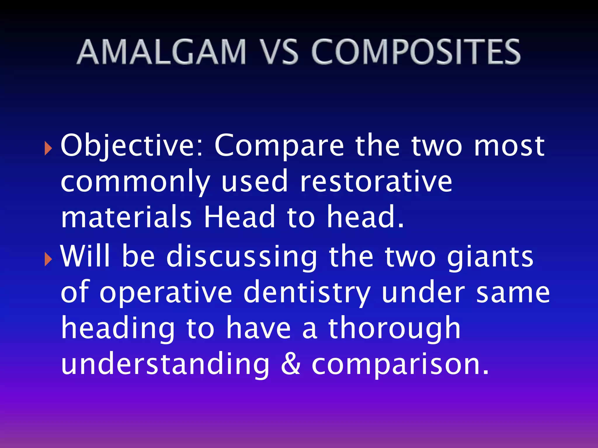 Amalgam vs composites | PPTX