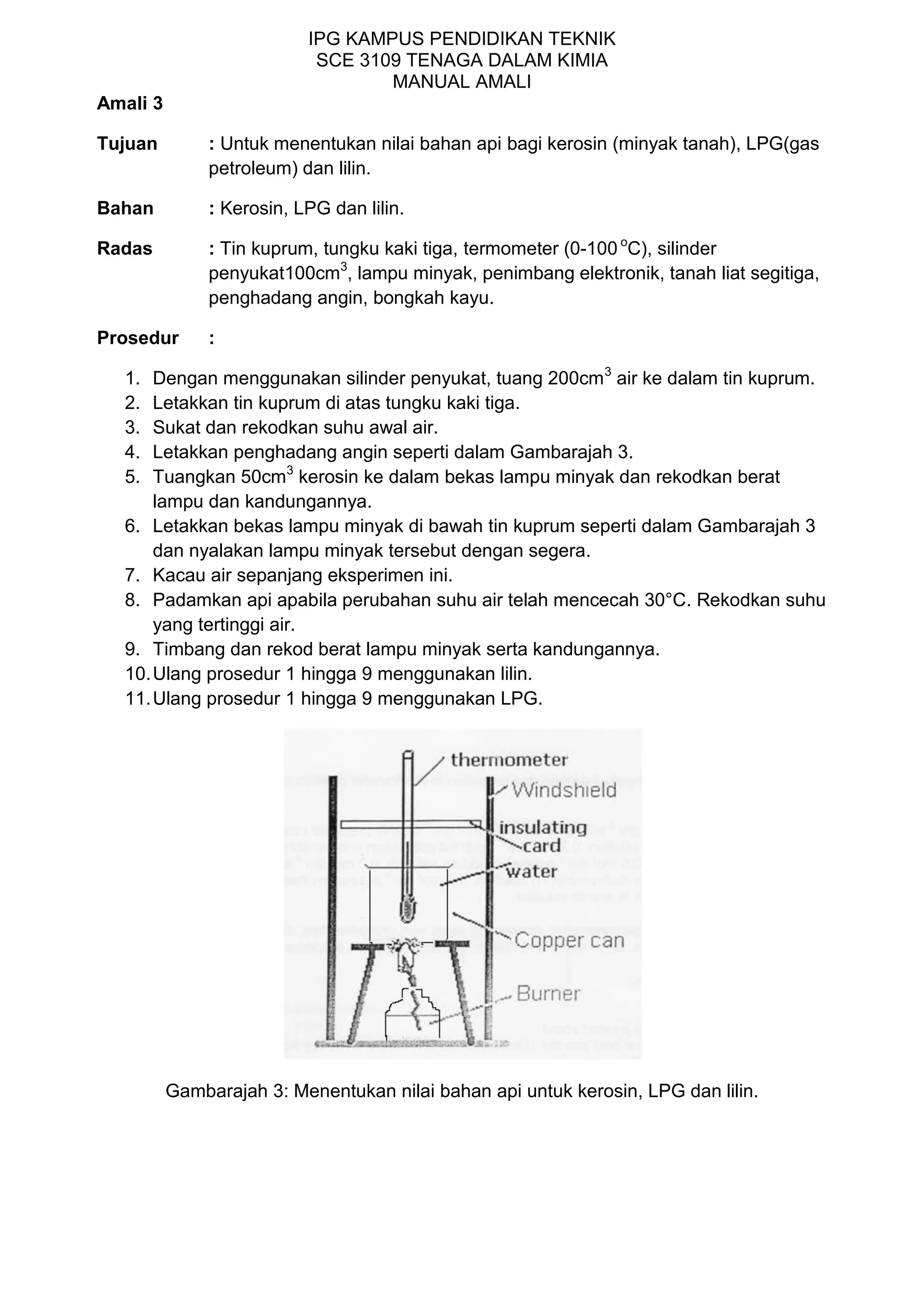 Amali 3 nilai bahan api | PDF