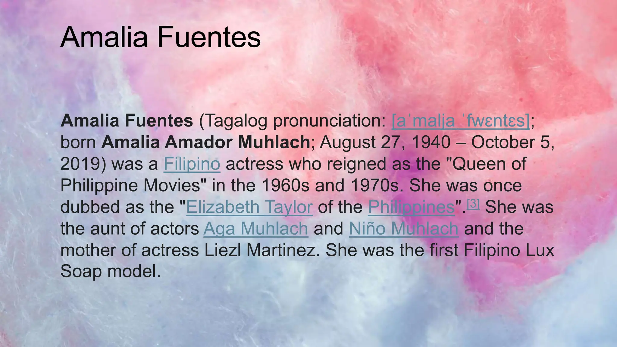 Amalia Fuentes, life, Biography, Career and Story | PPTX