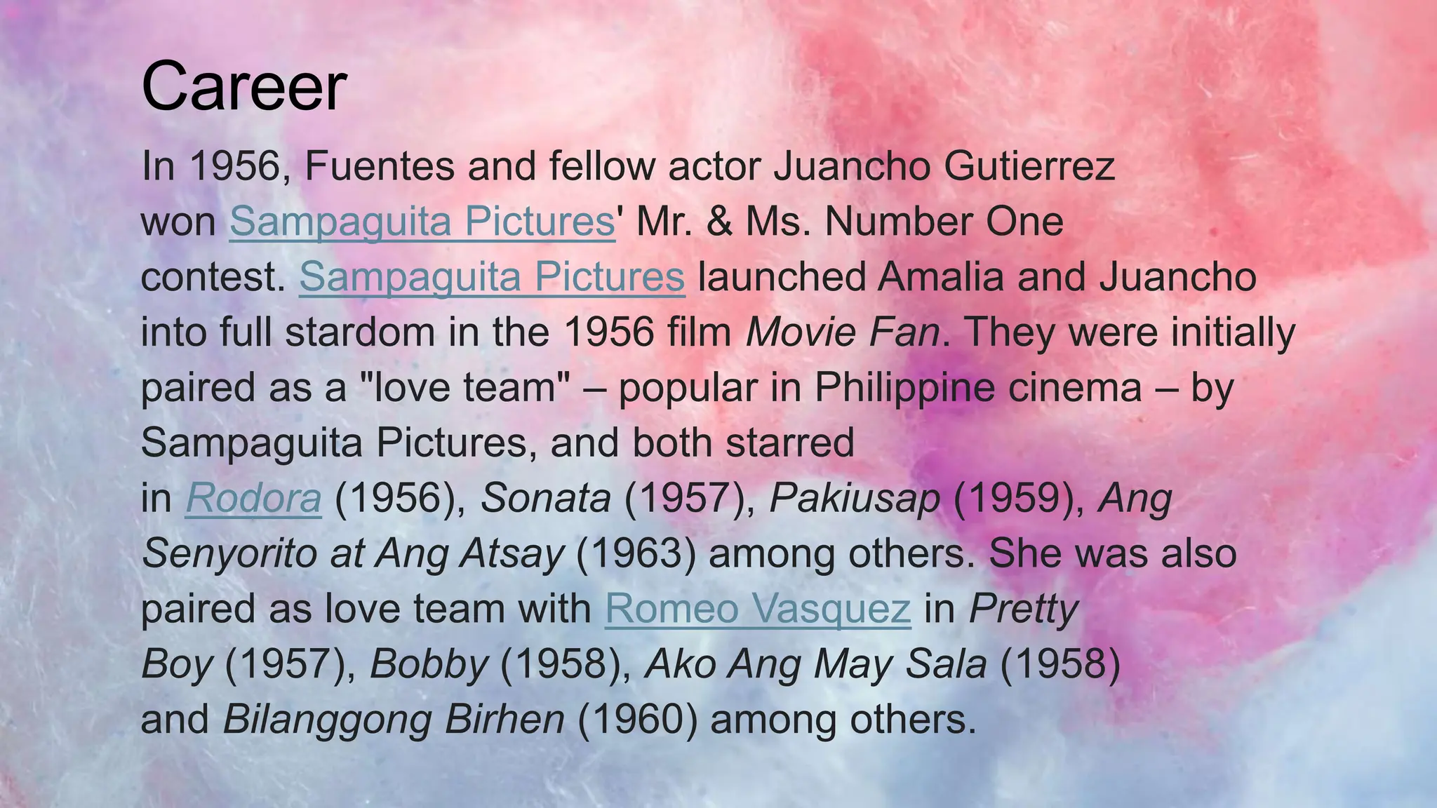 Amalia Fuentes, life, Biography, Career and Story | PPTX