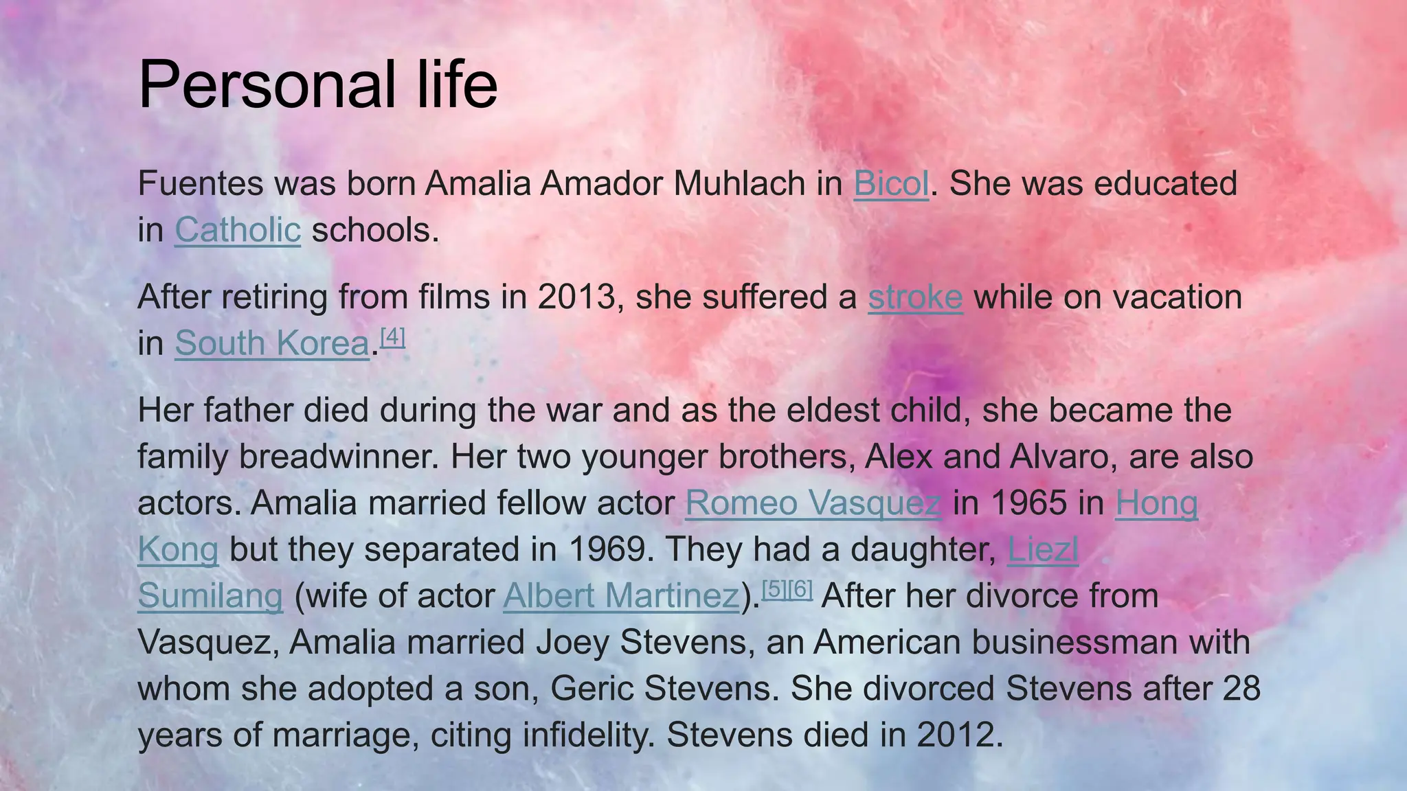 Amalia Fuentes, life, Biography, Career and Story | PPTX