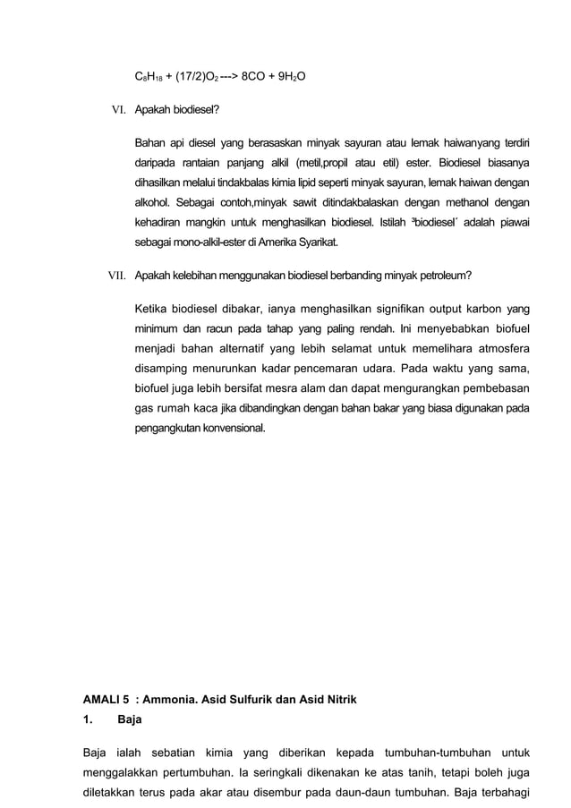 Amali asid sulfurik dan garam ammonia | PDF