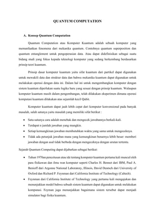 Quantum Computation | PDF