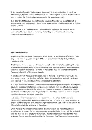 The AMAMPEMBE Royal Kingdom of South Africa. | DOCX