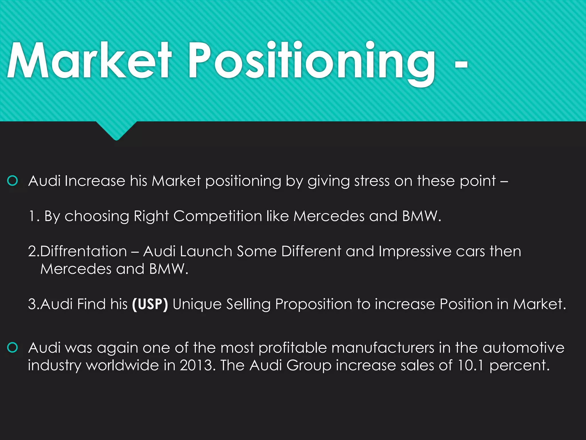 Audi Marketing Segmentation Presentation | PPTX | Automotive Industry ...