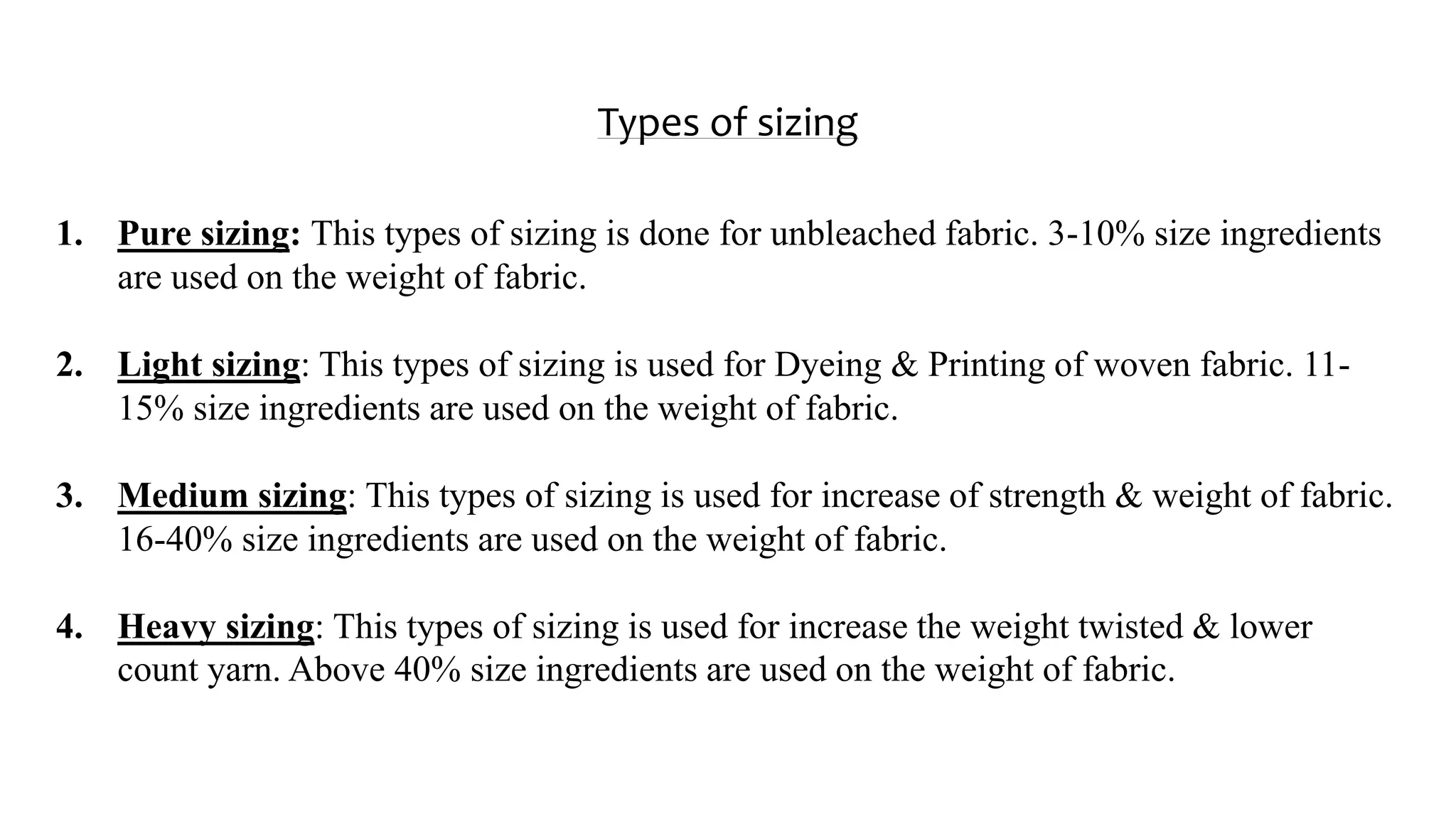 Presentation on Textile Sizing | PPTX
