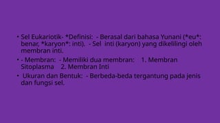 Sel , jaringan , organ , sistem ... ilmu biomedik dasar | PPTX