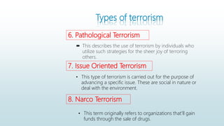 Presentation on terrorism & its effect | PPTX