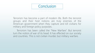 Presentation on terrorism & its effect | PPTX