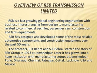RSB Transmission Limited, Jamshedpur Title – Propeller Shaft Assembly.pptx