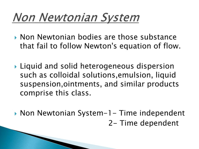 non newtonian system | PPTX | Physics | Science