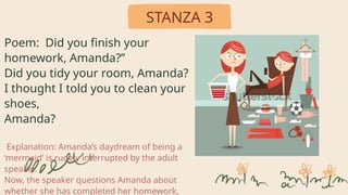 Amanda poem description of the conversation between parents and a child ...