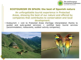Ecotourism in Spain: Sustainability, cooperation and innovation | PPTX