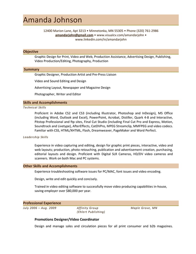 Amanda Johnson Resume D | PDF