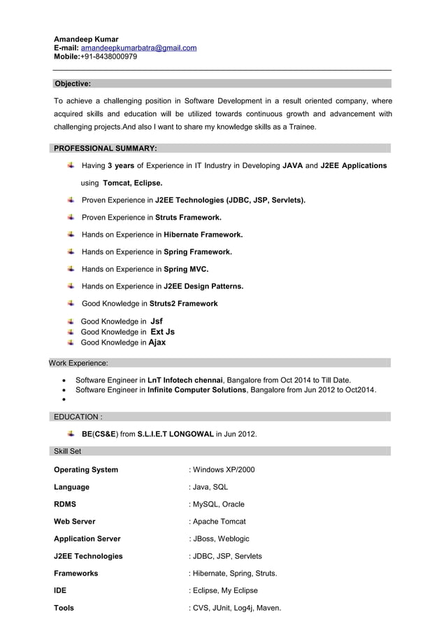 Amandeep kumar final resume (1) | PDF