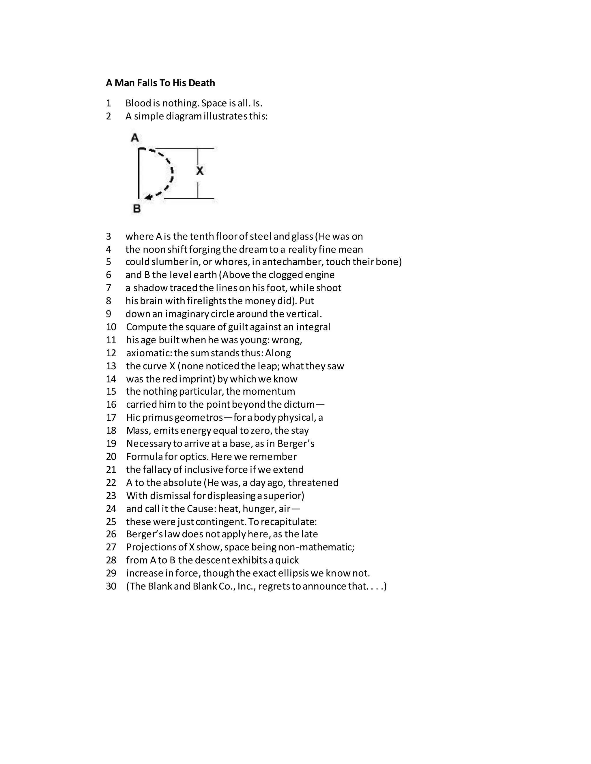 A man falls to his death | DOCX