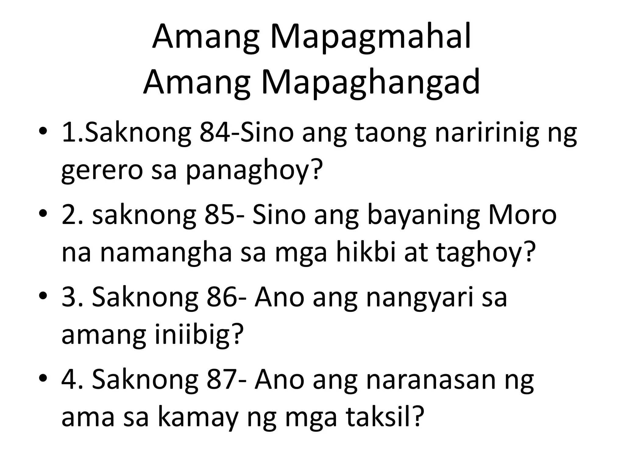 Amang mapagmahal | PPTX
