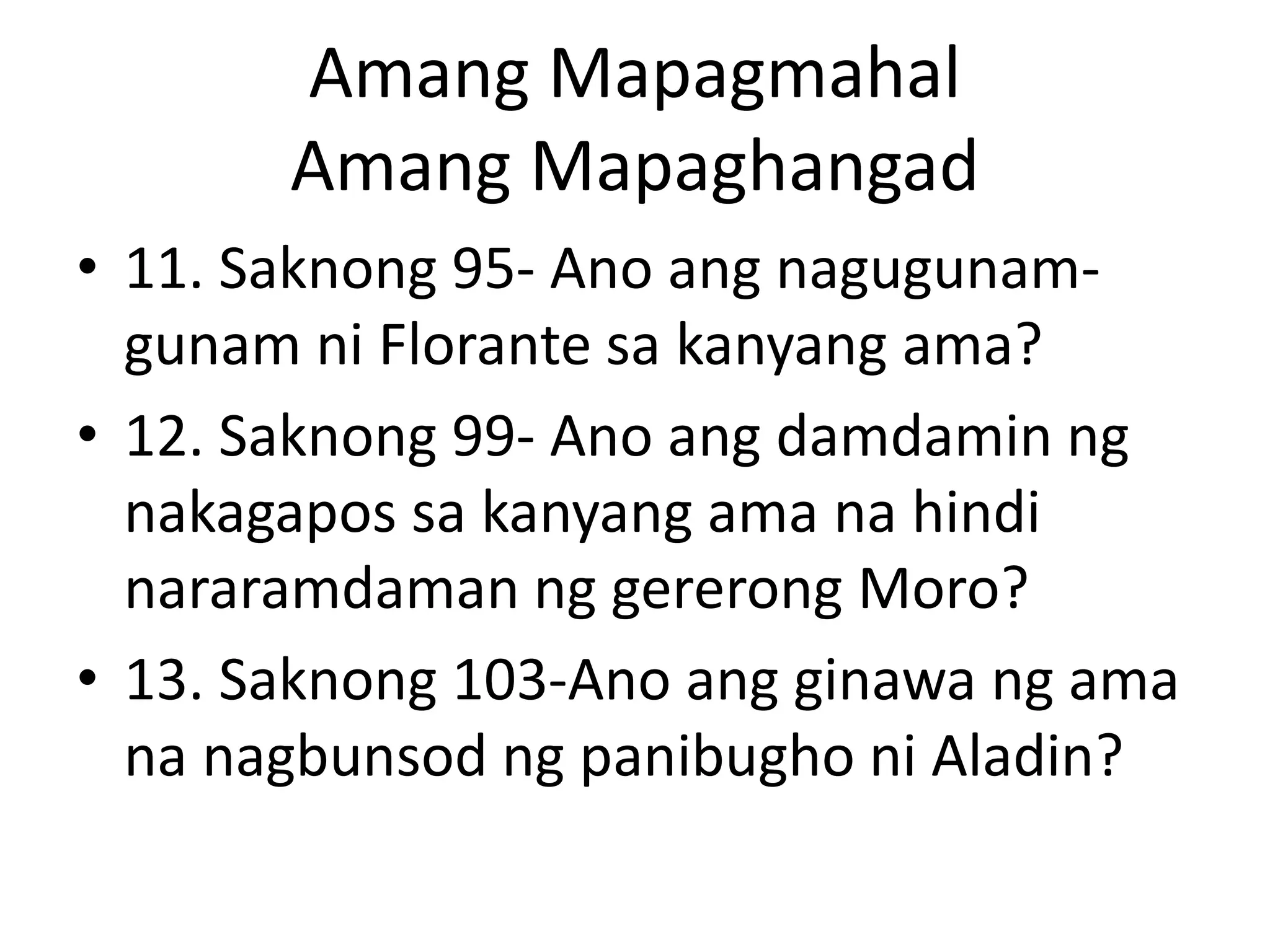 Amang mapagmahal | PPTX