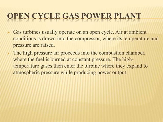 Basic Scheme Open Cycle Gas Turbine Plant | PPTX | Power and Energy ...