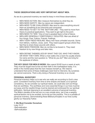 A man has to do a personal inventory | PDF