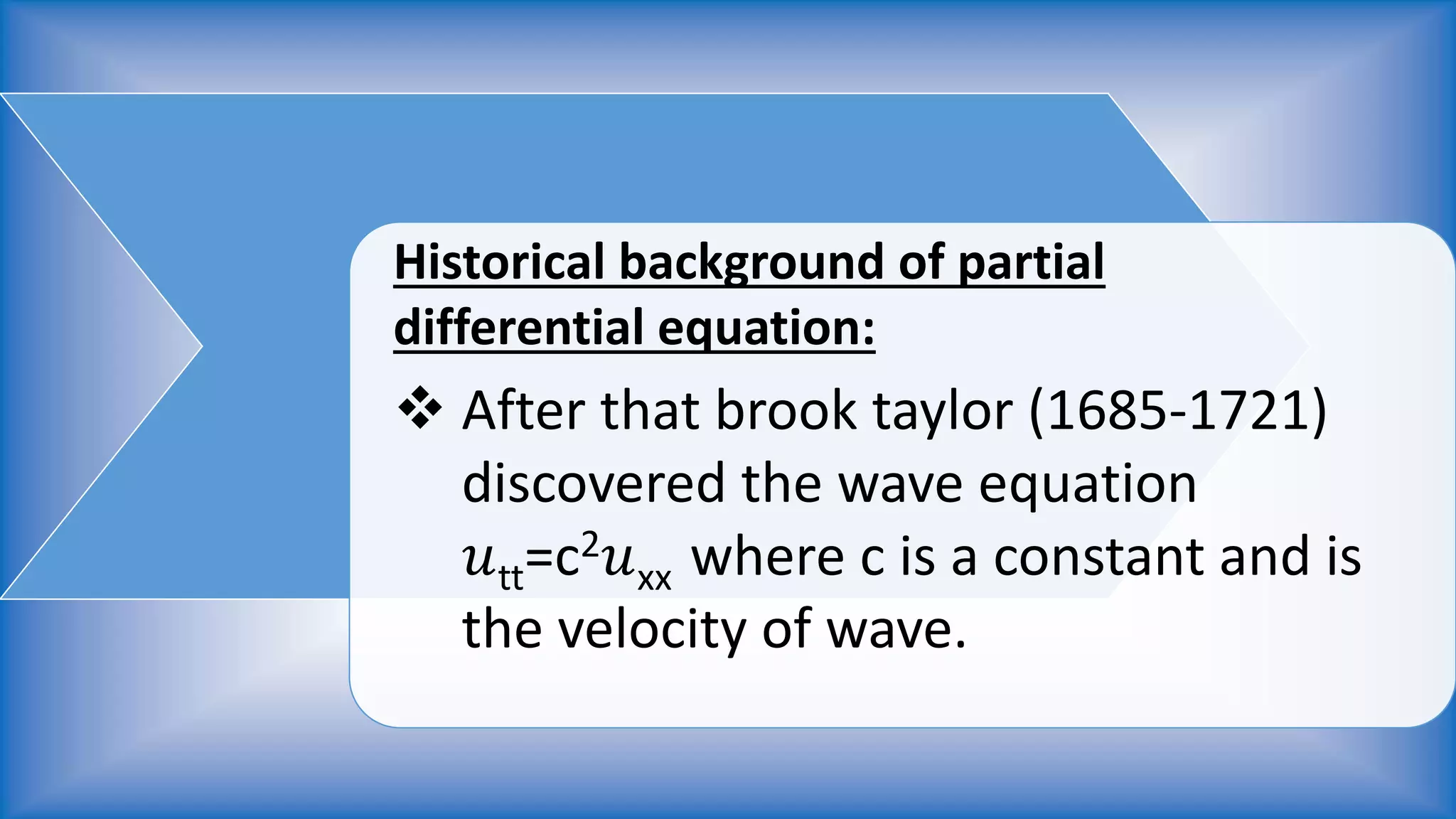 Histroy of partial differential equation | PPTX