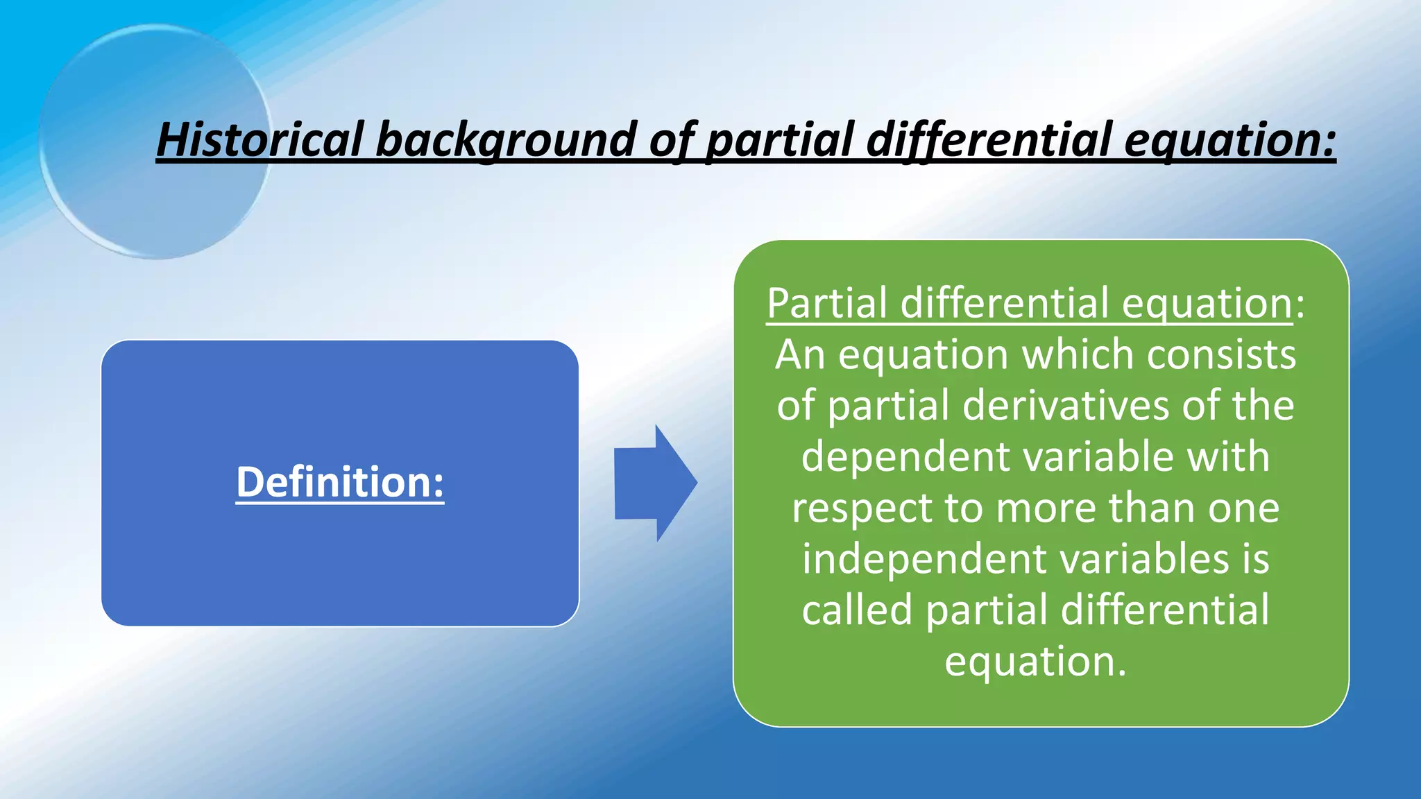 Histroy of partial differential equation | PPTX