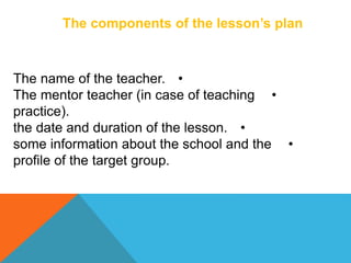 Short-term planning - Lesson plans | PPTX
