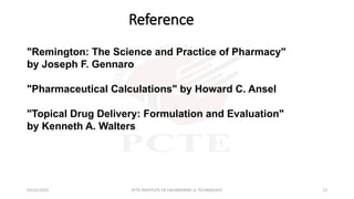 Importance of topical preparations in pharmaceutical practice | PPTX
