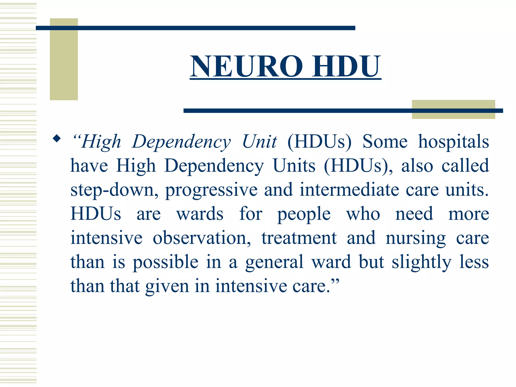 NEURO ICU SET UP | PPT
