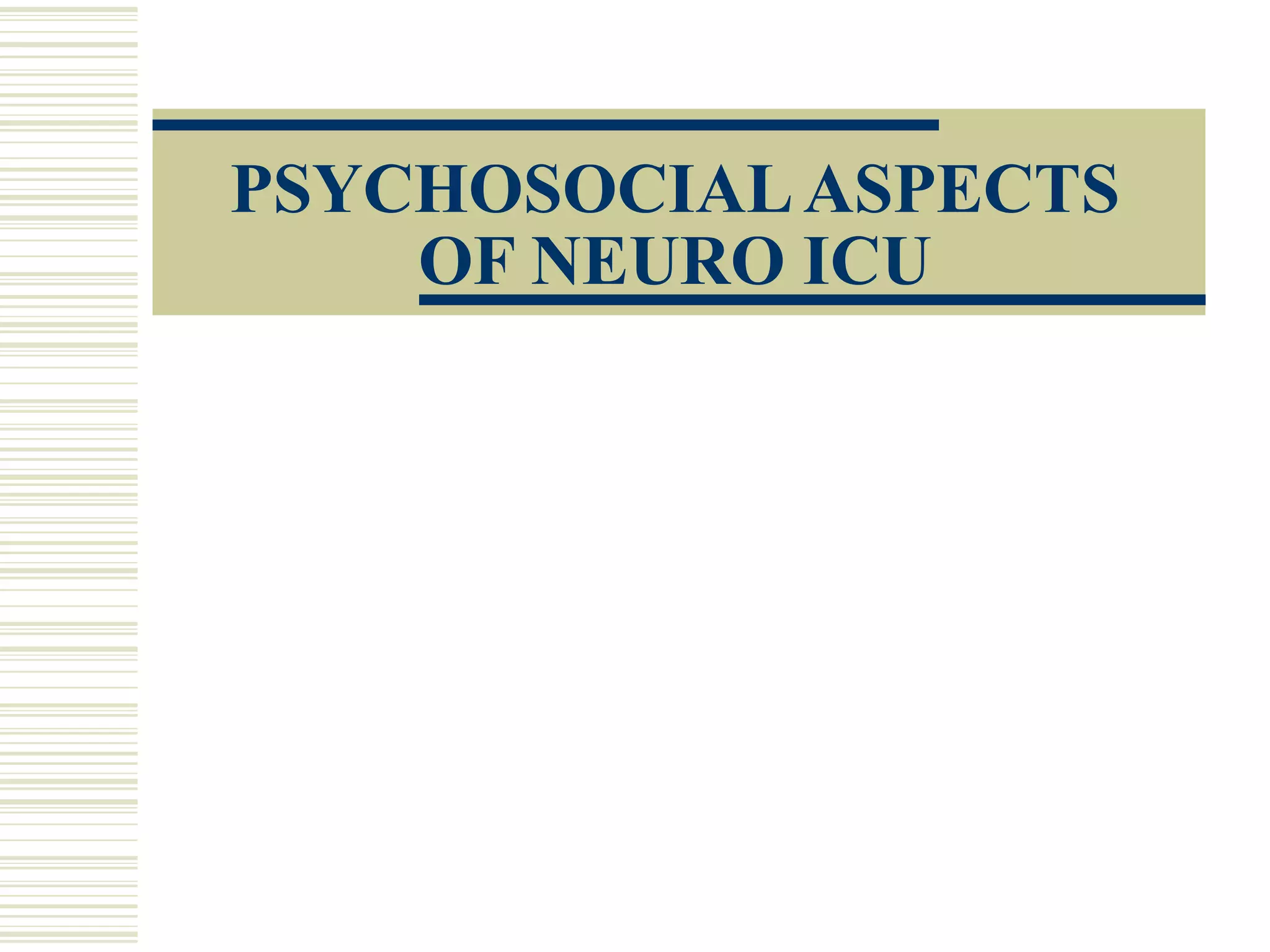 NEURO ICU SET UP | PPT