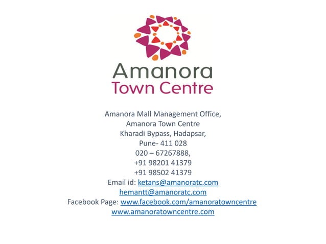 Amanora town centre pune presentation - 02.09.15 | Retail Property ...