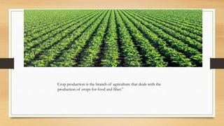 Crop Production and it's management Powerpoint Presentation for class ...